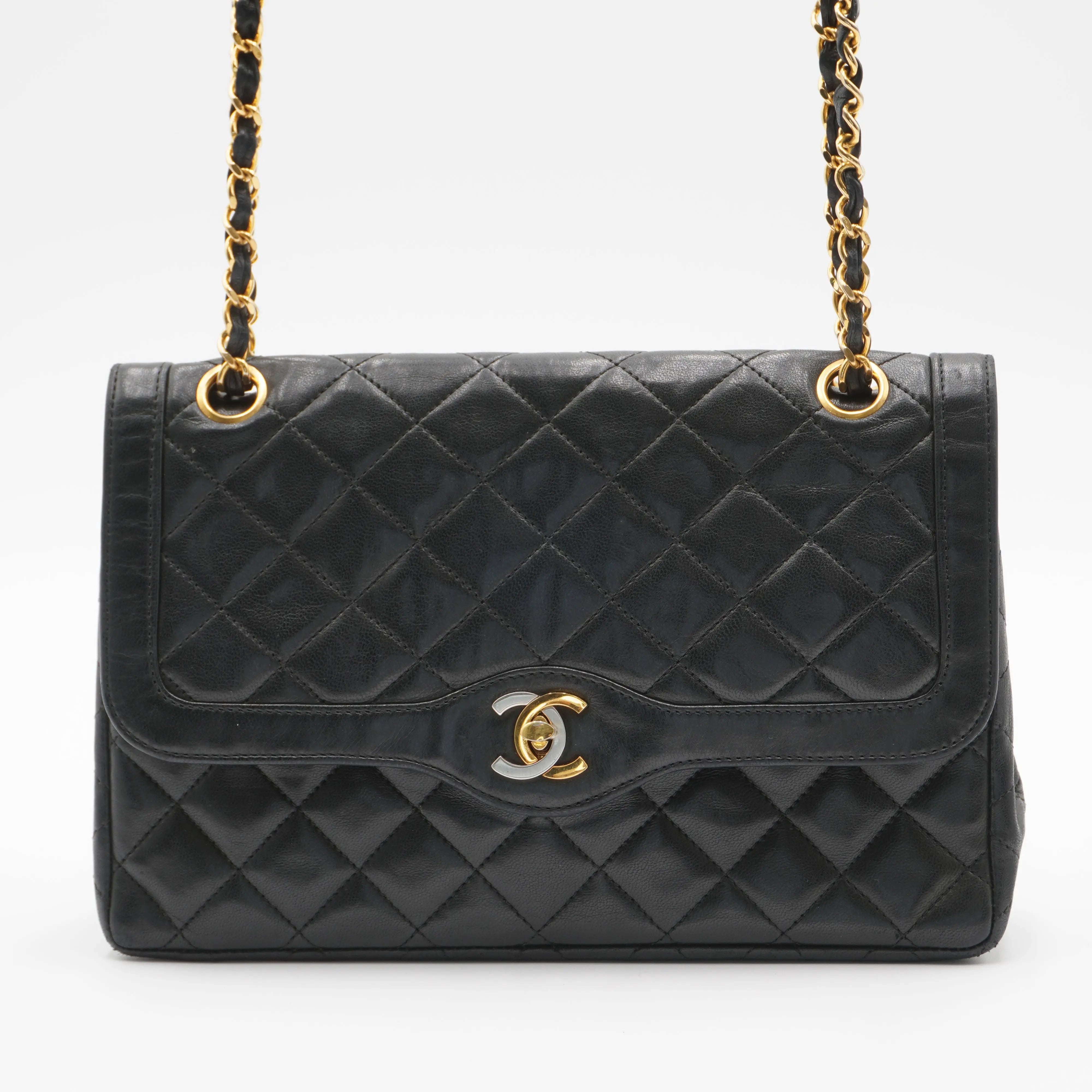CHANEL Paris Limited Edition Two-Tone CC Logo Double Flap Bag - Fair ...